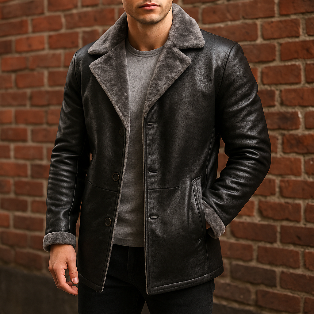 Axel Adventurer | Men's Leather Jacket With Sherpa Lining